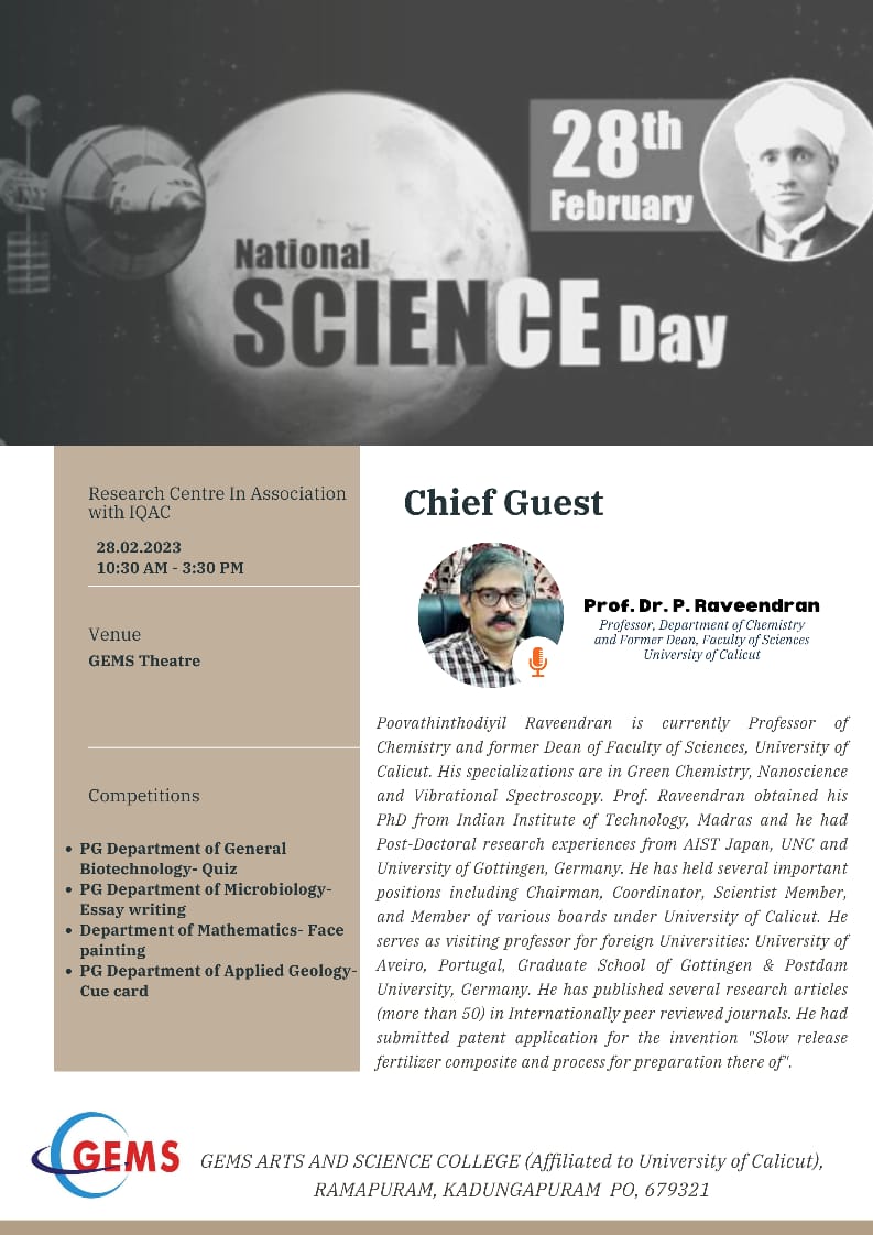 National Science Day Celebration - 2023 | GemsCollege